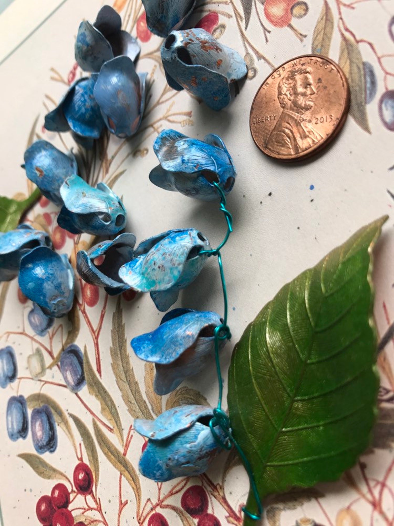 12 Vintage Painted Bluebell Metal Flowers - Etsy