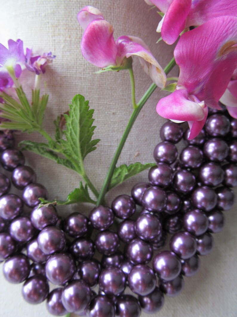Vintage Plum Purple Glass Pearl - Etsy