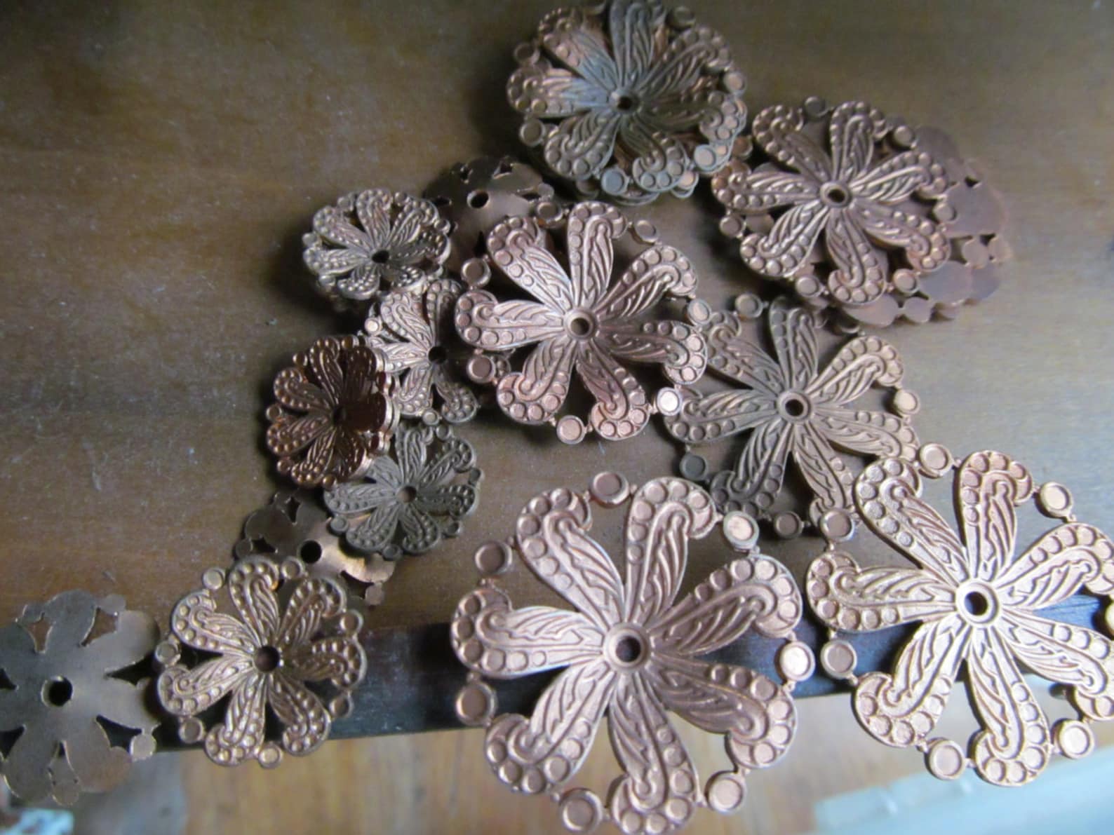 Beautifully Detailed Antique Ginger Brass Flowers - Etsy