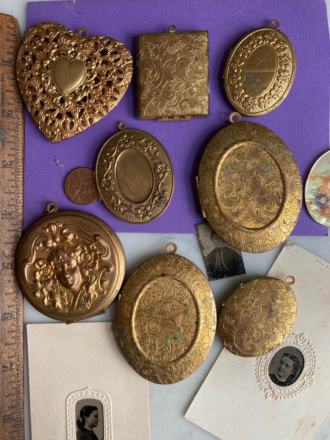 Vintage Brass Large Rare Lockets, Shabby Chic, 1 per Order - Etsy