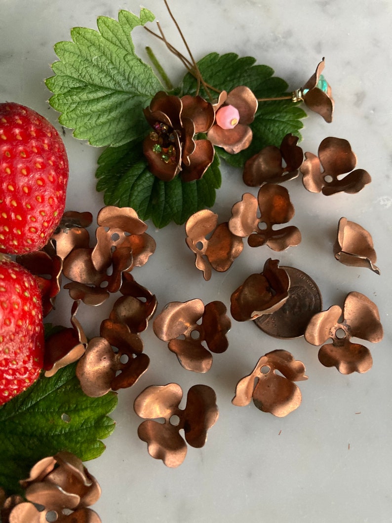 20 Vintage Copper Cup Shaped Metal Flower - Etsy