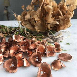 20 Vintage Copper Cup Shaped Metal Flower - Etsy