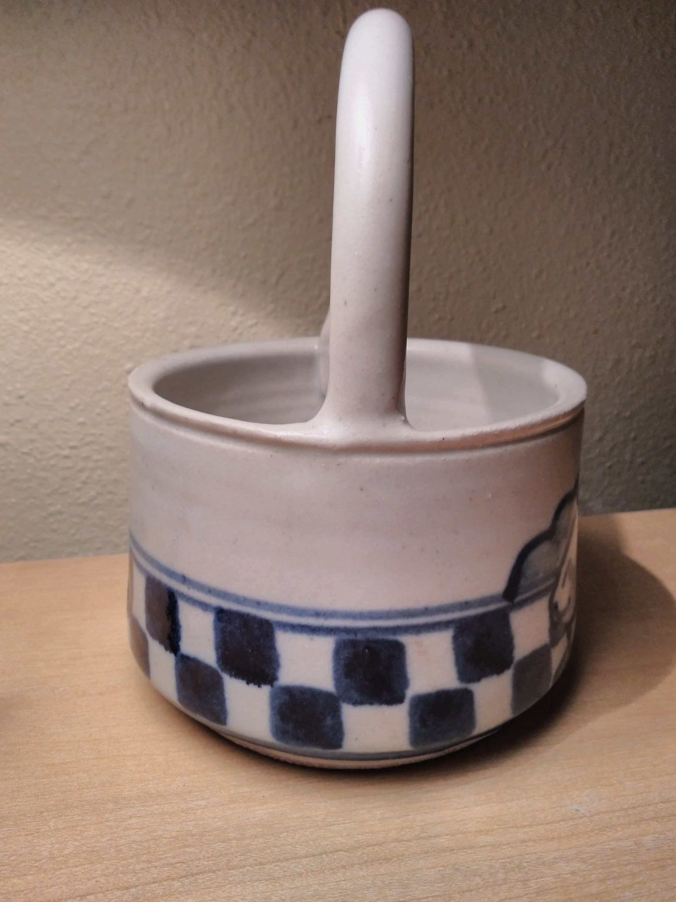 Vintage Debbie Dean Rabbit Basket, Checkered White and Blue - Etsy