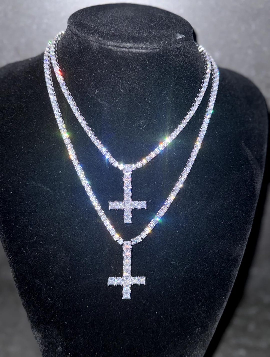 Upside Down Inverted Cross Necklace Opium Hip Hop Chain Pendant - Etsy