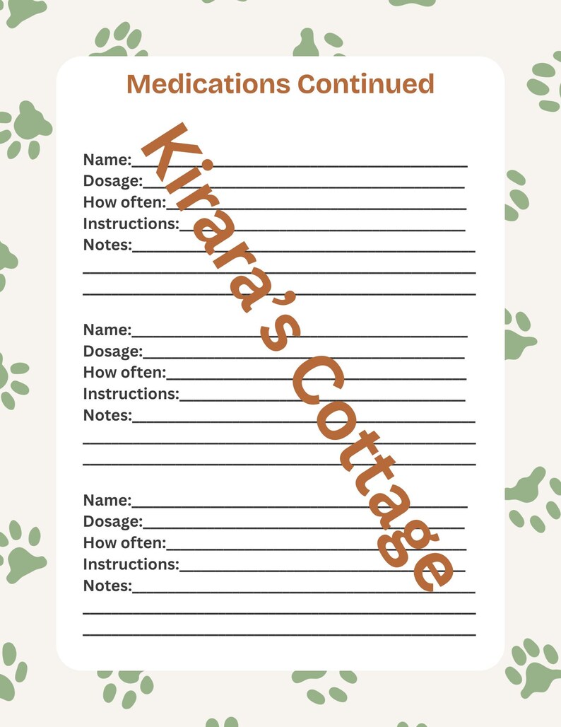 Editable Pet Discharge Form | Printable Veterinary Homecare ...