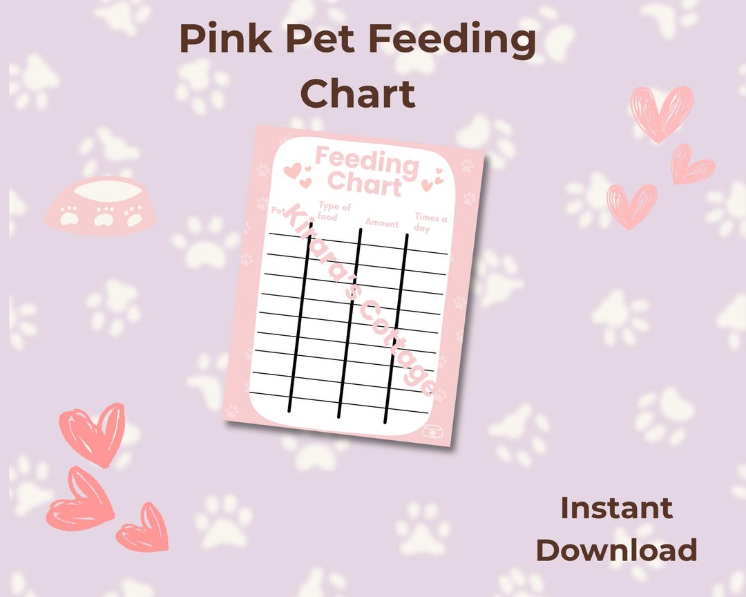 Pet Feeding Chart Printable – Pink Edition | Cute Pet Parent Planner ...