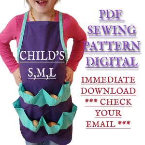 Child's Egg Gathering Apron Sewing Pattern: Easy Sew, Video Tutorial ...