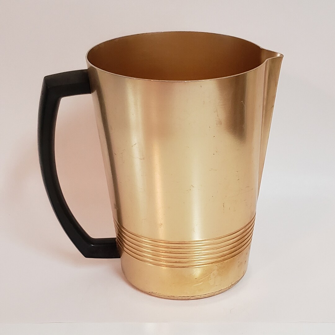 Vintage Aluminum Pitcher With Black Handle 1960's Retro - Etsy