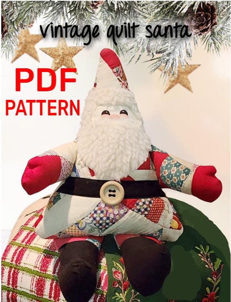 Quilt Santa Sewing Pattern: Easy Shelf Sitter (PDF Download) - Etsy