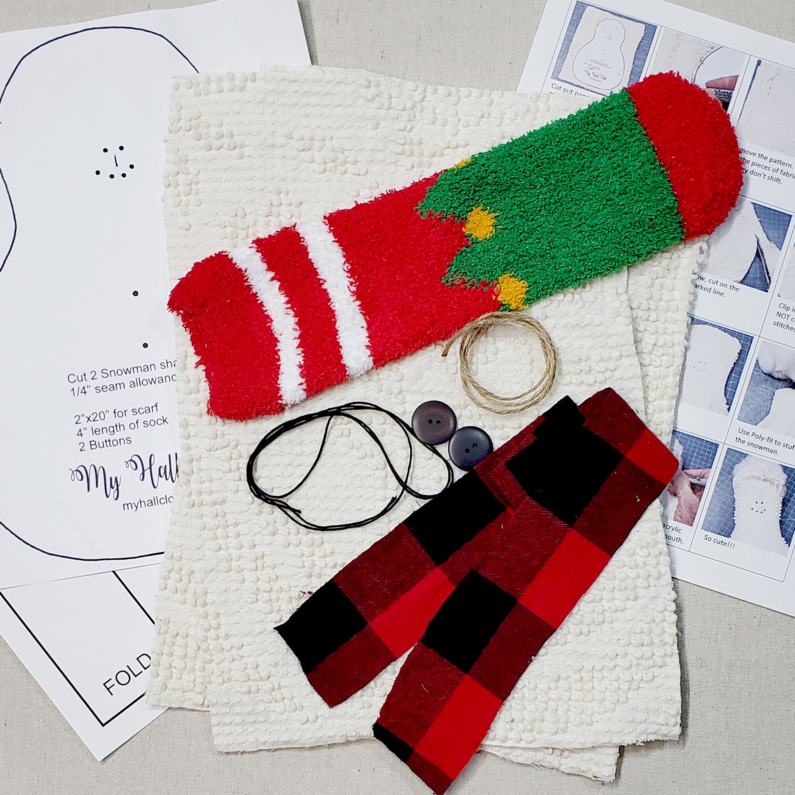 SNOWMAN KIT Easy to Sew Includes Vintage Chenille, Christmas Decor, DIY ...