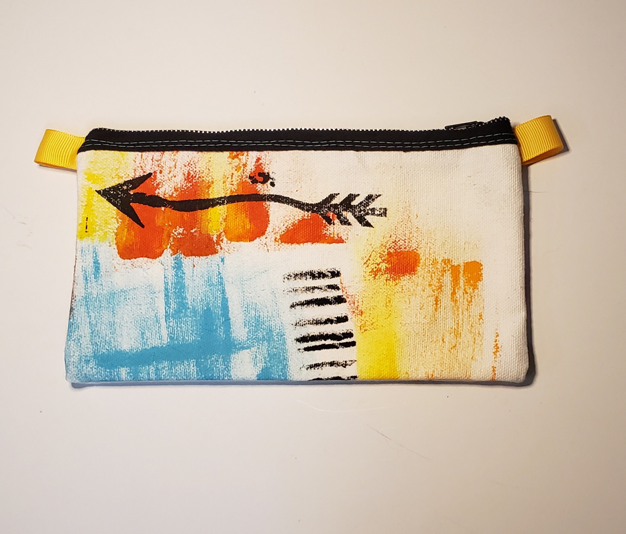 Messy Artsy Hand Painted Zipper Pencil Pouch One of a Kind ARTIST GIFT ...