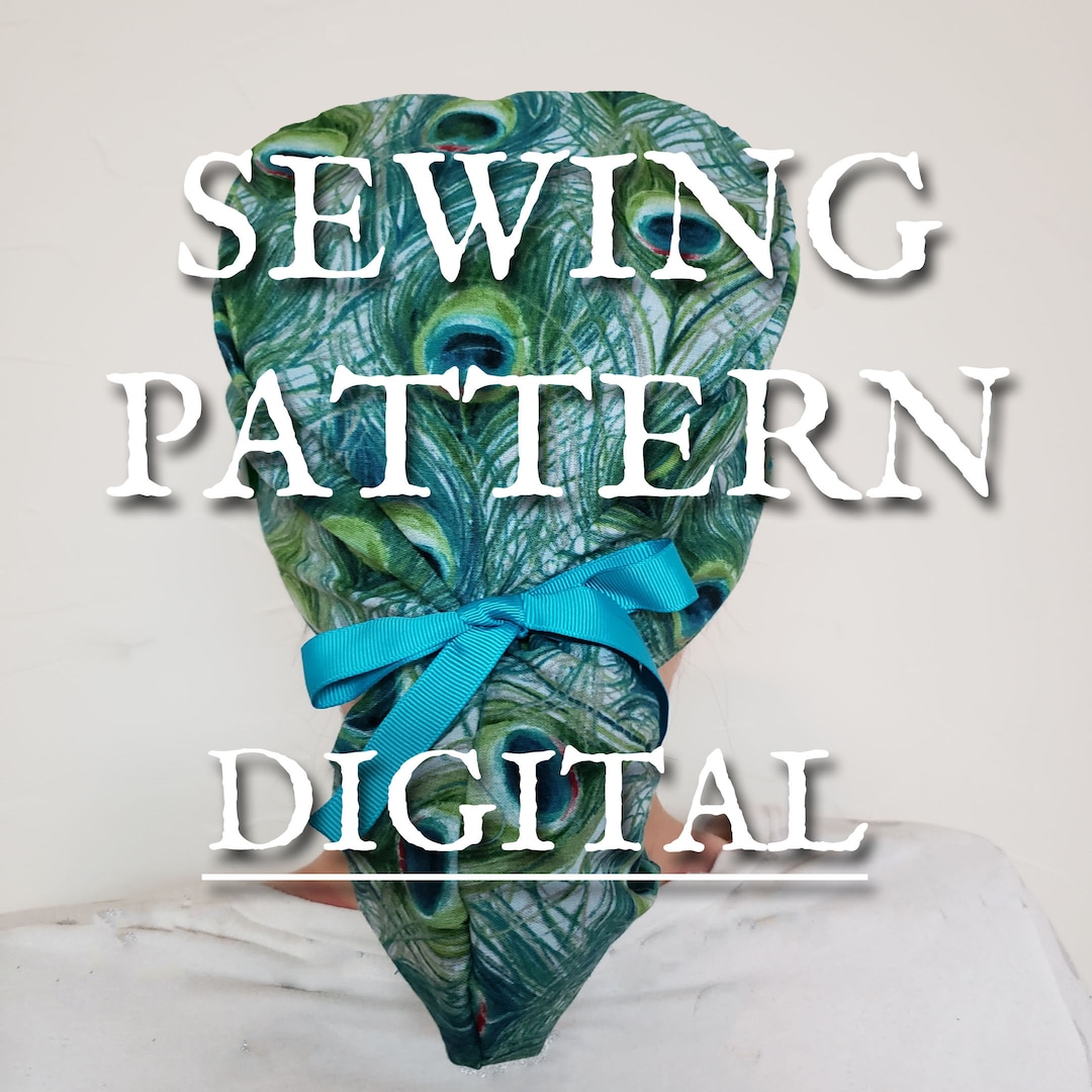 Scrub Cap Sewing Pattern for Ponytail & Buttons (PDF Download) SEE 2ND ...
