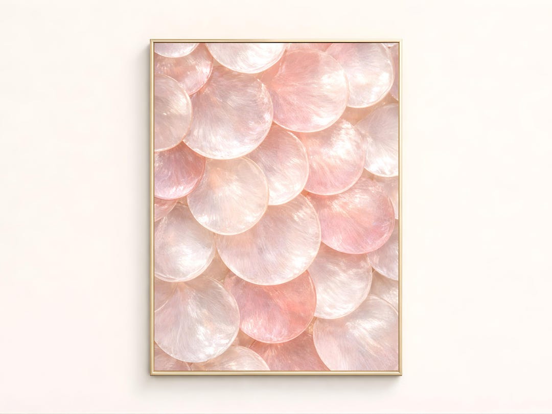 Capiz Shell Wall Art Printable, Blush Pink Pearl Print, Opalescent ...