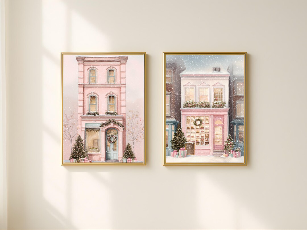 2 Piece Christmas Wall Art Cozy Winter Aesthetic Printable Scandinavian ...