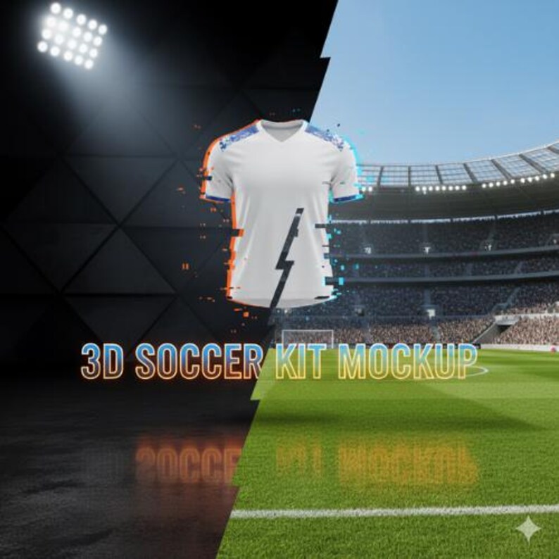 3D Soccer Jersey V-neck Kit Mockup | Football Uniform Mockup | Editable ...