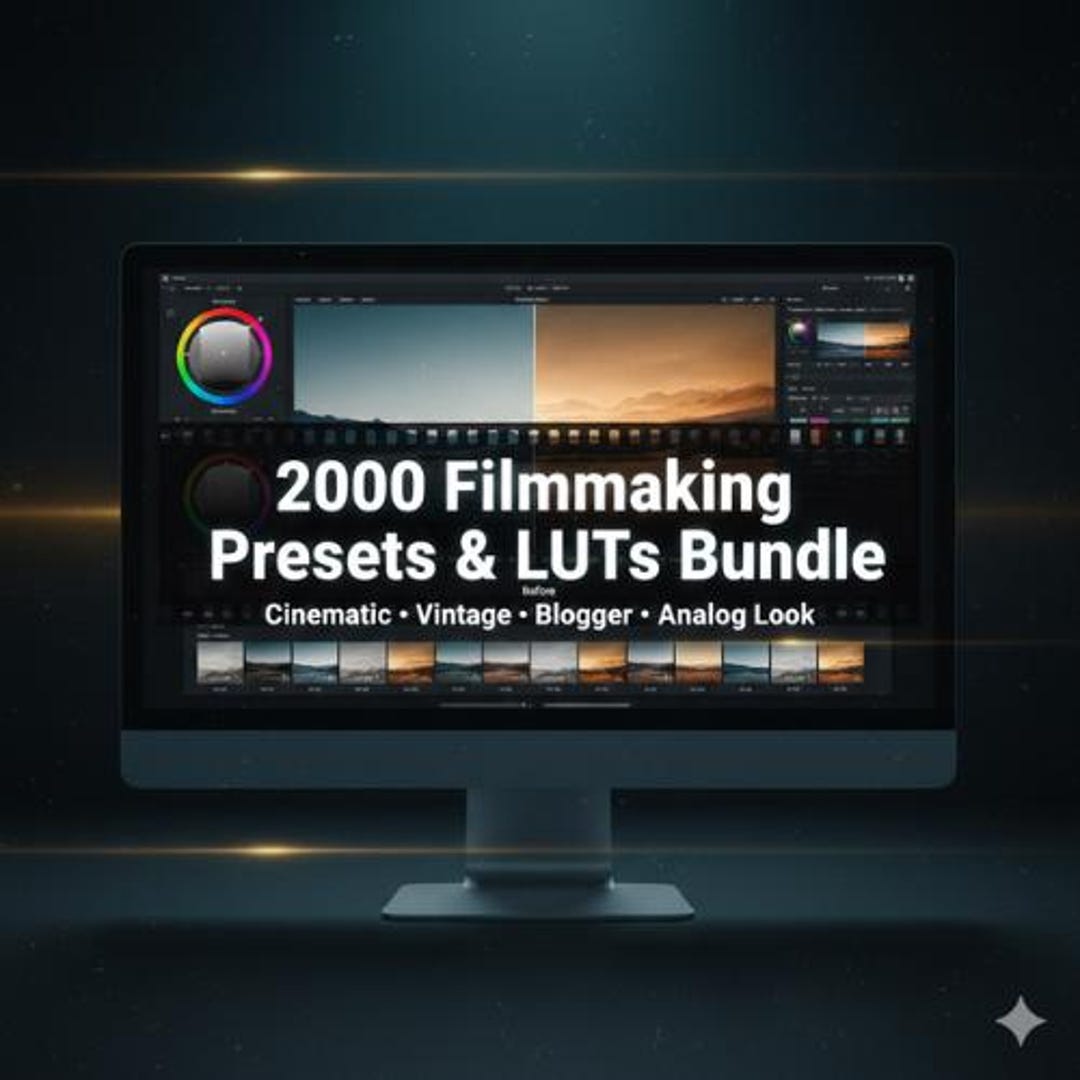 2000 Filmmaking Presets Luts Bundle | Vintage & Cinematic Color Grading ...