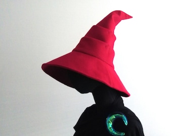 Witch Hat Wizard Hat Felt Hat Halloween Pointy Hat Wide Brim Hat 5 ...