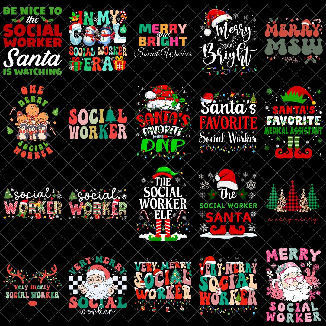 Social Worker Christmas PNG for Social Work Gift for Christmas PNG ...