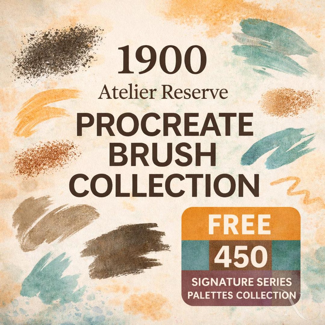 1900 Atelier Reserve Procreate Brush Collection, Mega Brush Bundle With ...