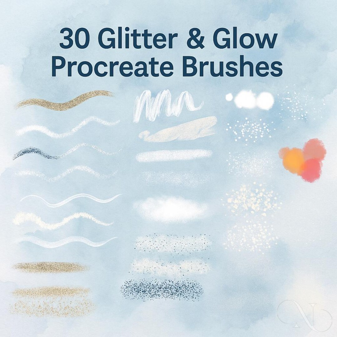 30 Glitter and Glow Procreate Brushes, Sparkle Light Brush Set, Shimmer ...