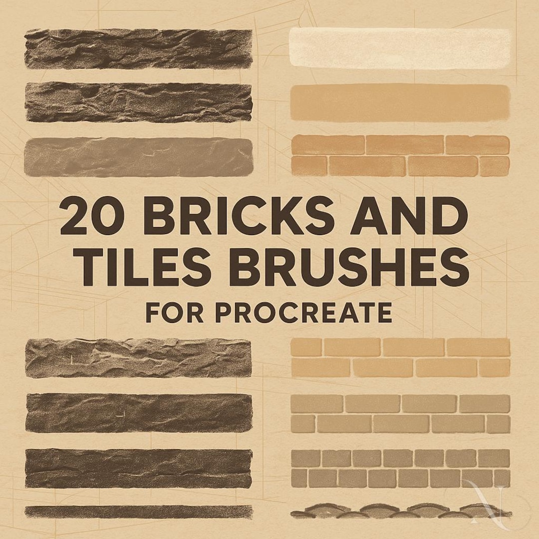 20 Bricks and Tiles Brushes for Procreate – Realistic Brick Wall and ...