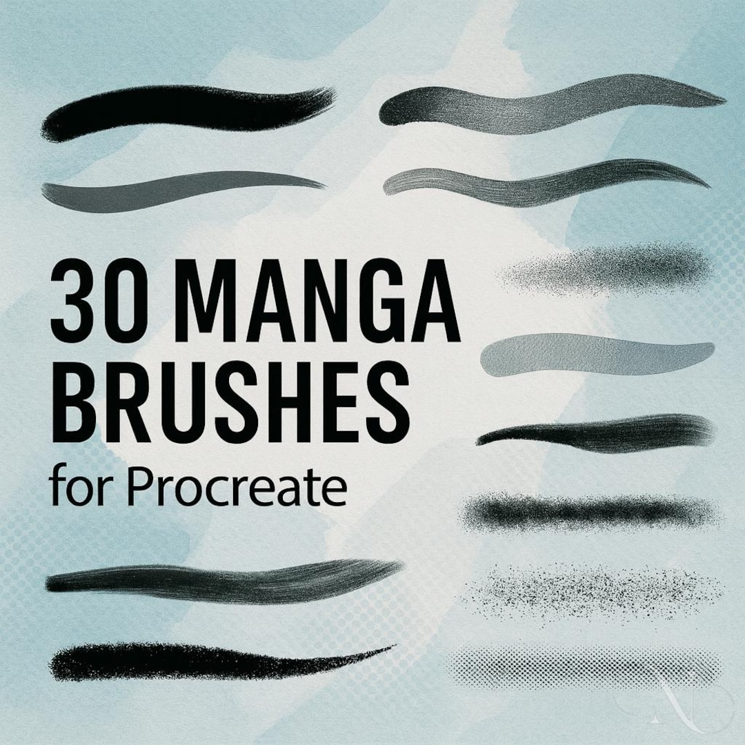 30 Manga Procreate Brushes, Comic Ink Brush Set, Anime Line Art Brushes ...