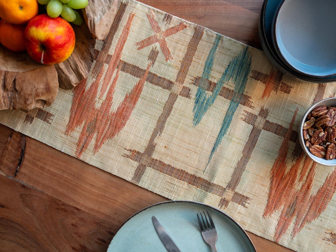 The "artisan Grid" Linen Table Runner (150cm) - Etsy