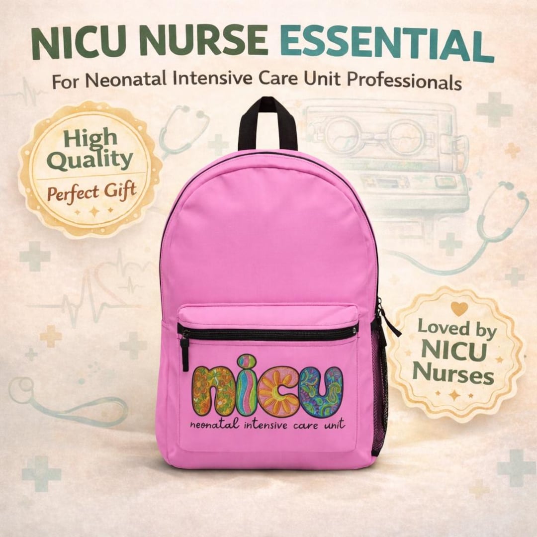 NICU Nurse Backpack Light Pink - Neonatal Intensive Care Unit Gift ...