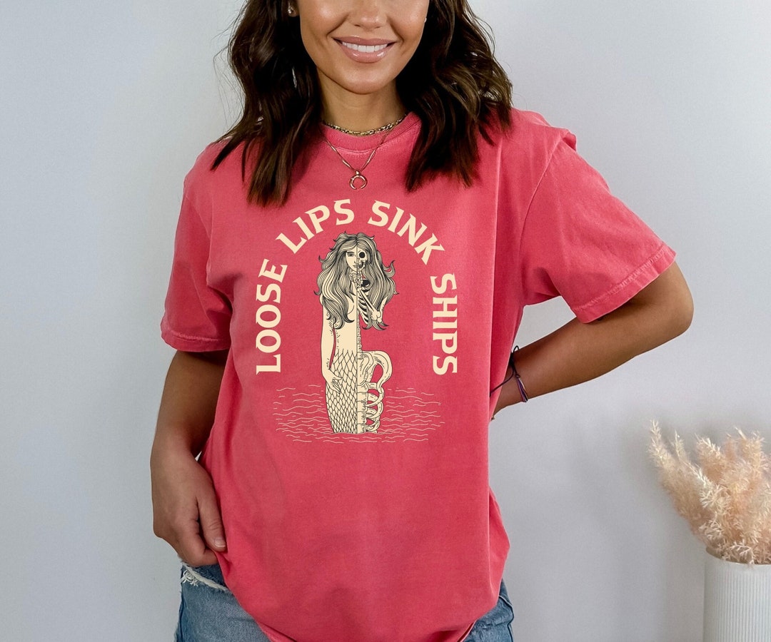 Mermaid Pirate Shirt Skeleton Sailor Tee Gossip Lies Shhh Ship Captain ...
