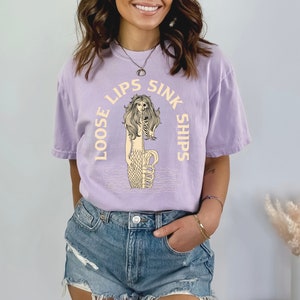 Mermaid Pirate Shirt Skeleton Sailor Tee Gossip Lies Shhh Ship Captain ...