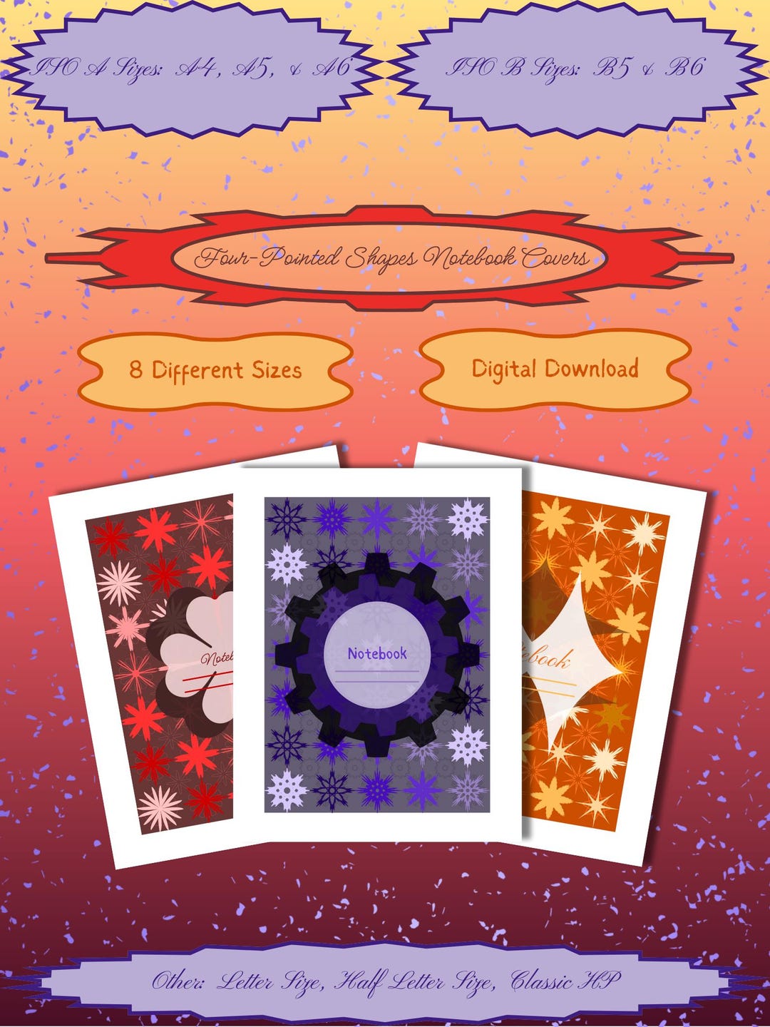 Monochrome Pattern Notebook Covers: Colorful Printable DIY Stationery ...