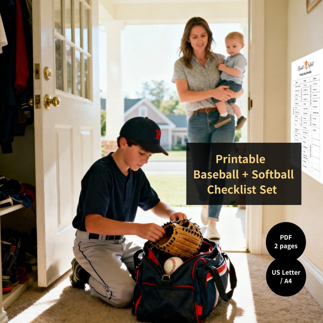 Baseball Gear Checklist Printable | Kids Baseball Packing List ...