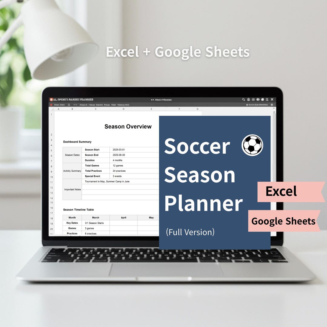 Soccer Season Planner Spreadsheet | Youth Soccer Schedule, Game Day ...