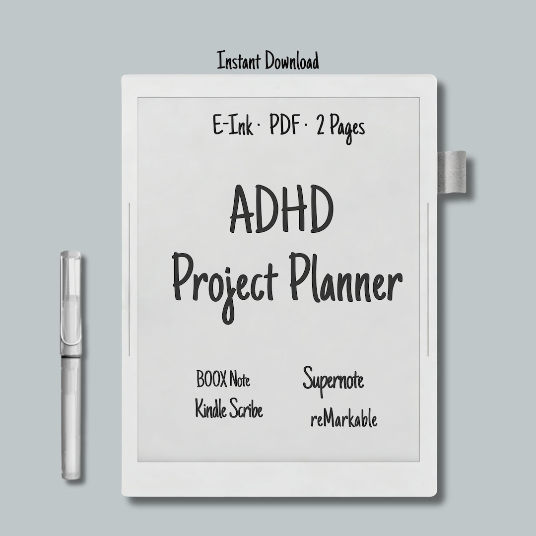 Break Projects Into Small Steps – ADHD Project Planner for E-ink ...