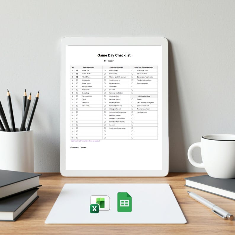 Soccer Season Planner Spreadsheet | Youth Soccer Schedule, Game Day ...