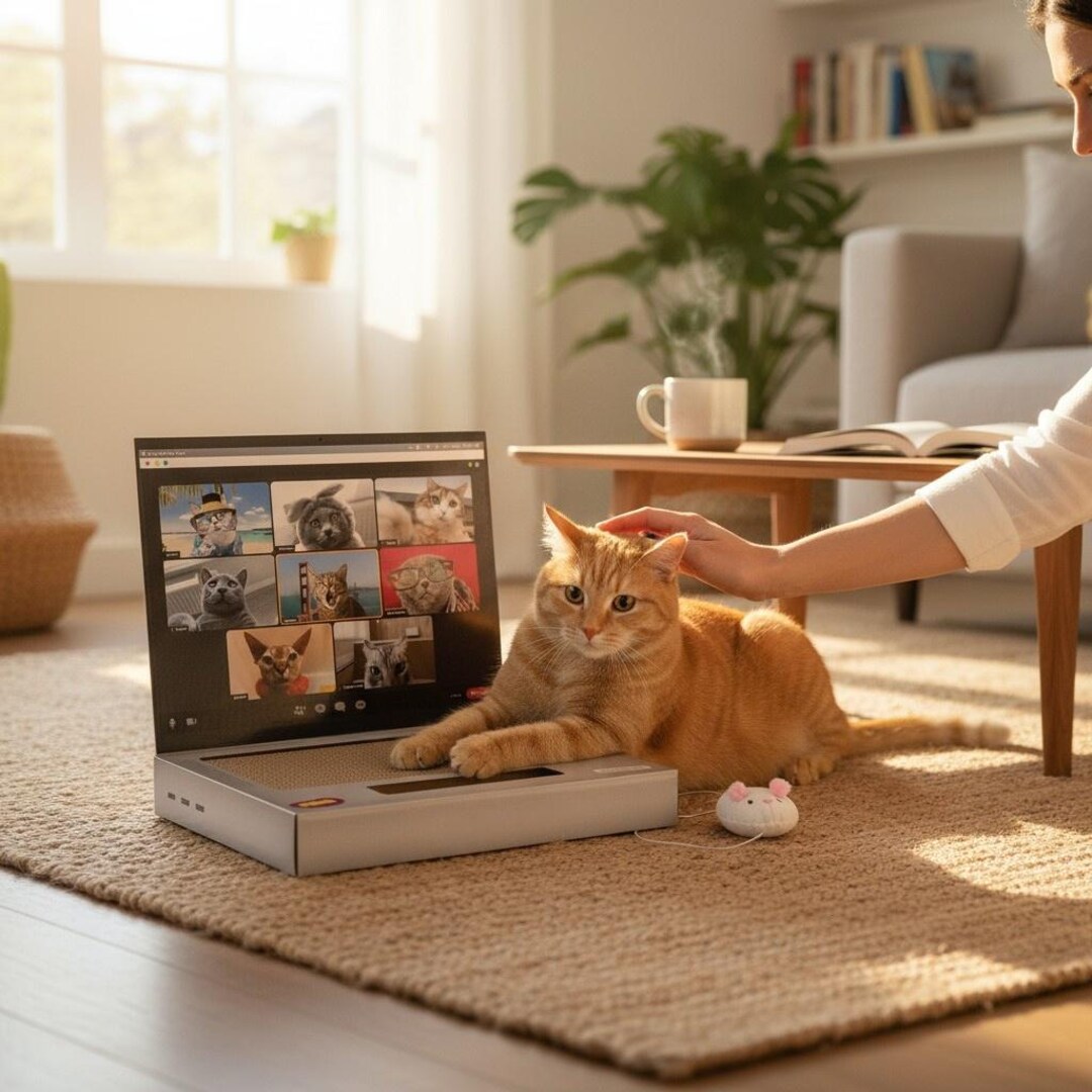 Cardboard Laptop Cat Scratcher - Funny & Functional Scratching Pad for ...