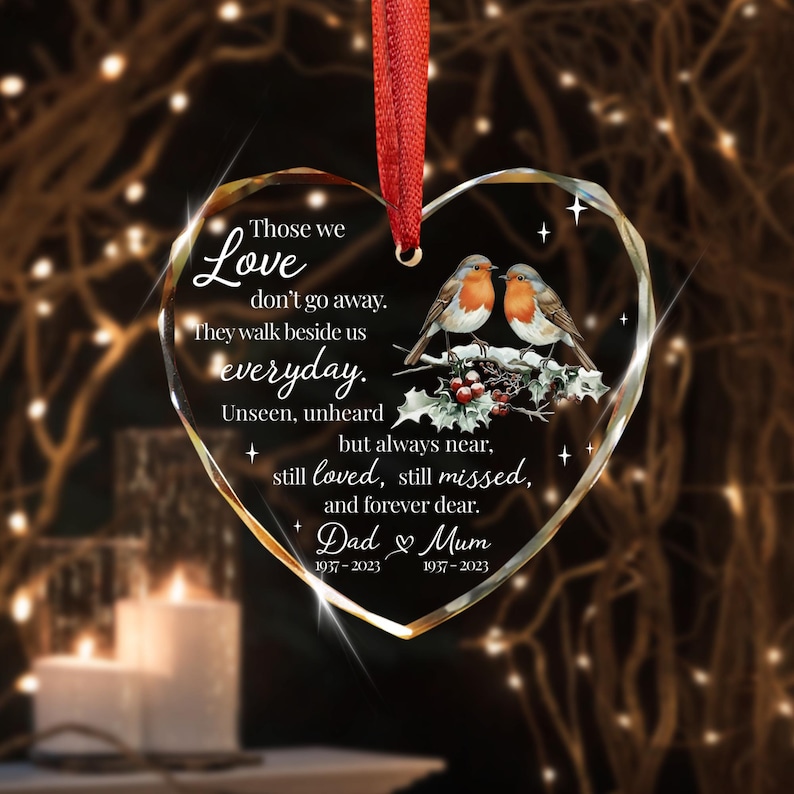 Custom Robin Memorial Christmas Baubles, Loss of Parents Gift, Loved ...