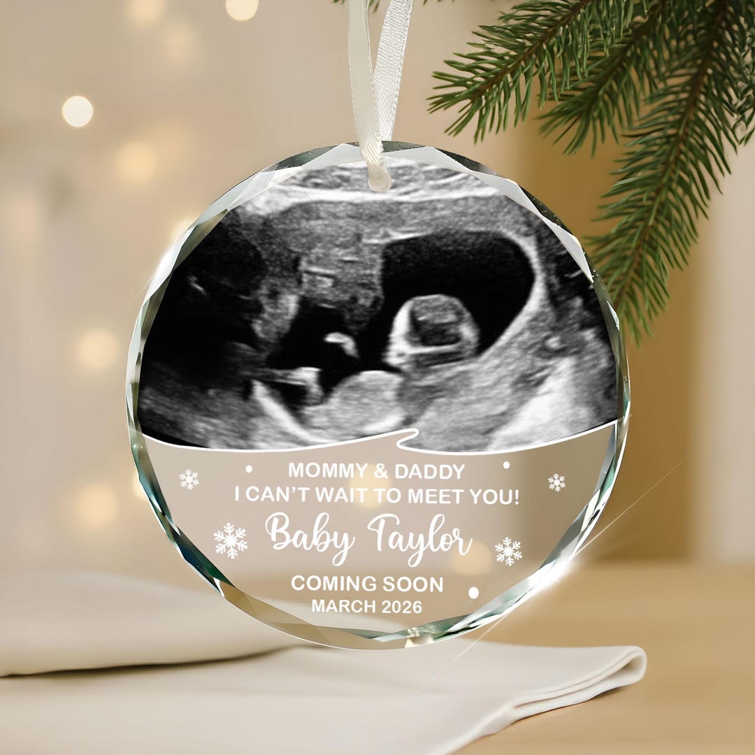Custom Baby Ultrasound Christmas Baubles - Personalised Baby ...