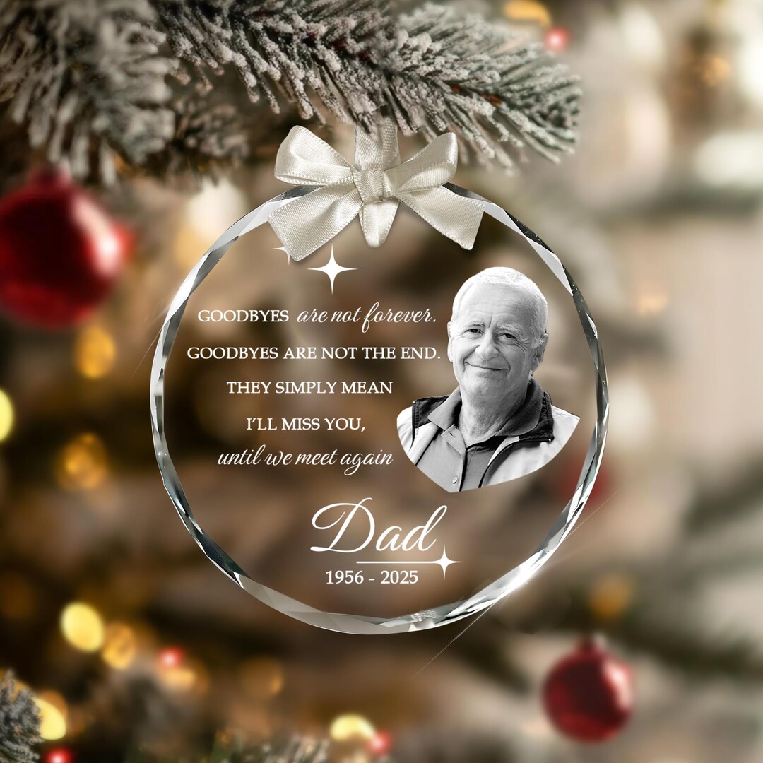 Personalised Photo Memorial Baubles, Custom Dad Mom Memorial Christmas ...