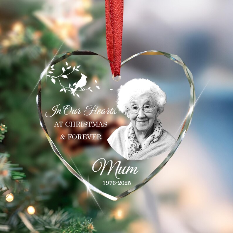 Custom Photo Memorial Christmas Baubles, Loss of Grandma Bereavement ...