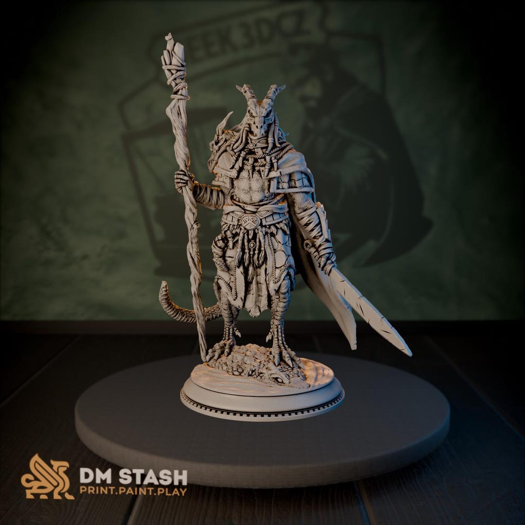 Dragonborn Shaman, Wilderness Ritualist Mini by DM Stash | Clash of the ...