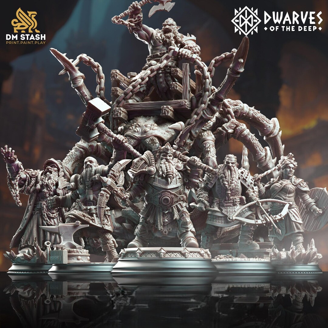 DND 5e Starter Set, Dwarves of the Deep by DM Stash, 28-38 Scale, 14 ...
