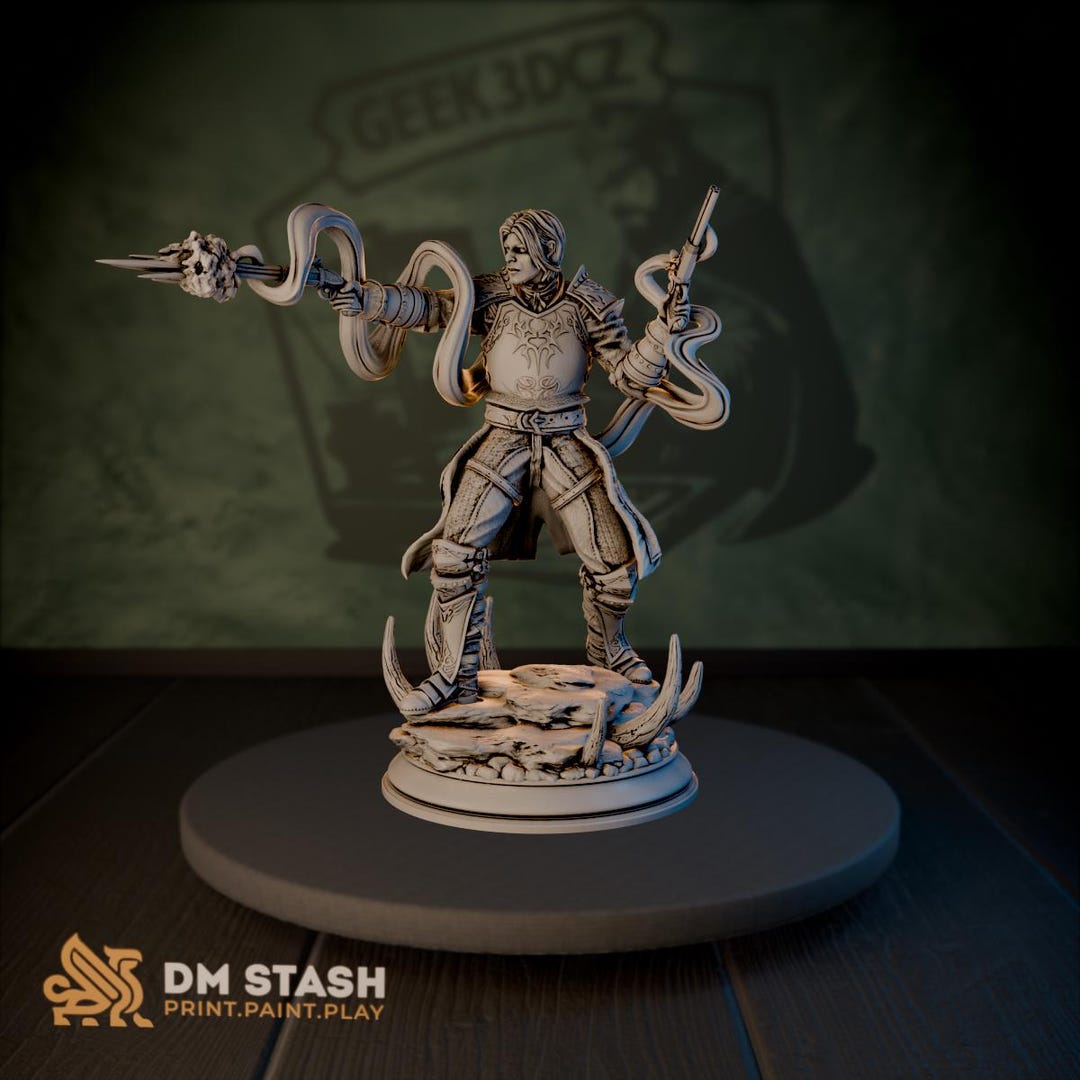 Arcane Warrior, Staff and Pistol Mini by DM Stash | Crucible of the ...