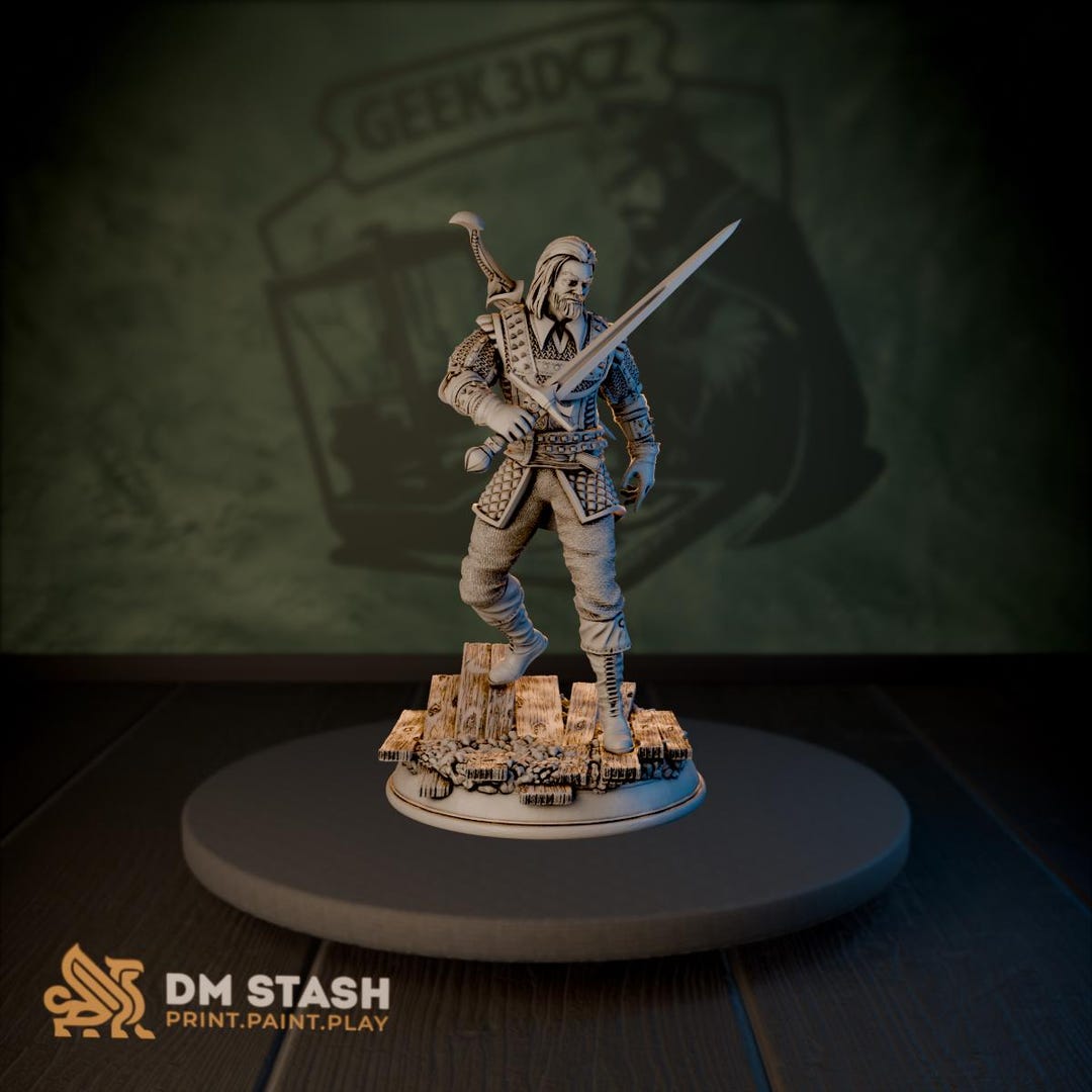 Tarick Ranger Hunter Two Weapon Fighting Scimitar Hero Mini by DM Stash ...