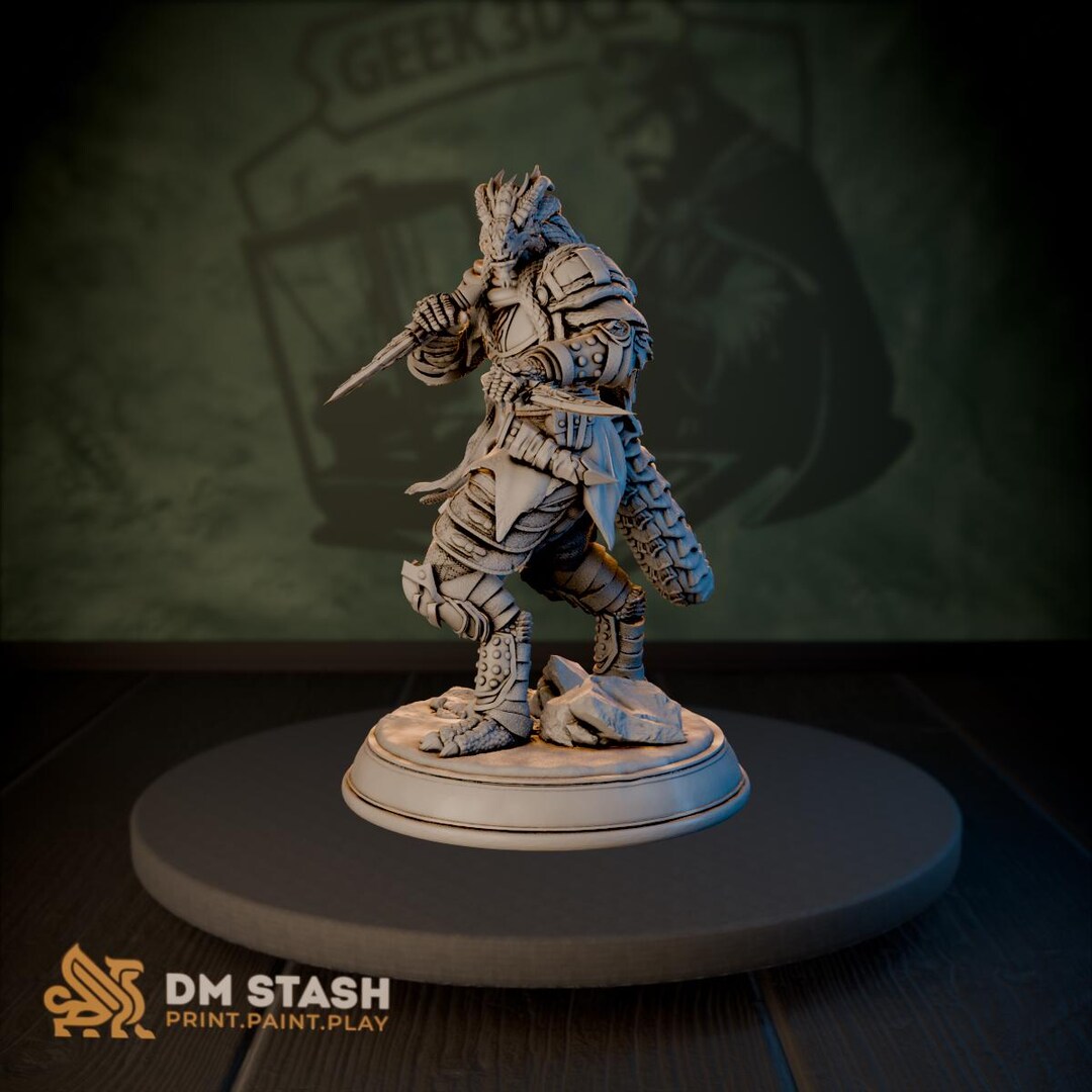 Umbrascale Dragonborn Rogue Swashbuckler Dual Dagger Duelist Mini by DM ...