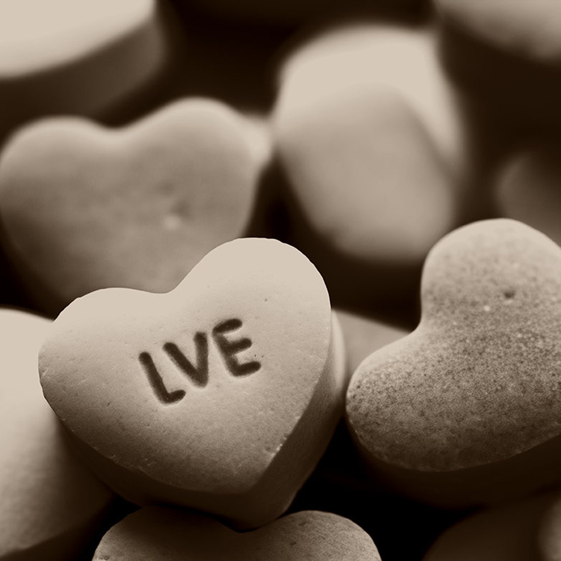 Printable Conversation Candy Hearts Sepia Beige 300 Dpi Downloadable ...