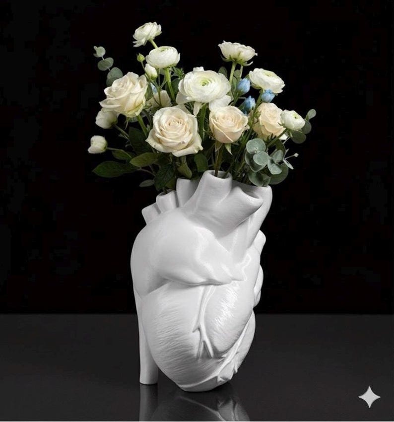 3D Print Anatomical Heart Vase: Gothic Home Decor, Medical Gift - Etsy