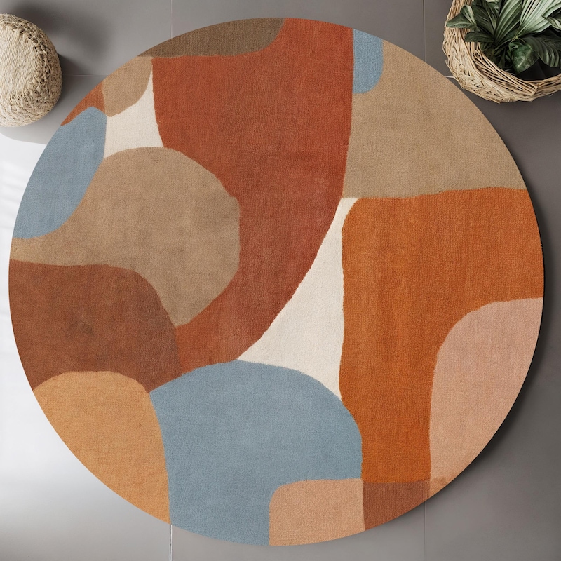 Warm Color Abstract Rug - Etsy