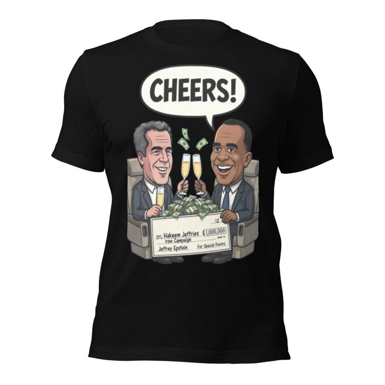 Jeffrey Epstein & Hakeem Jeffries T-shirt - Funny Political Scandal Tee ...