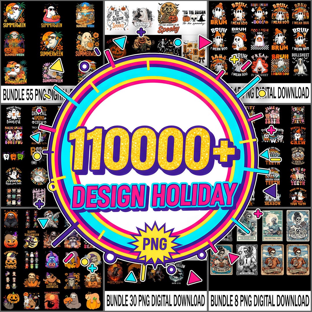 110000 Holiday Word Art PNG Pack – Retro Fonts, Funny Quotes, Holiday ...